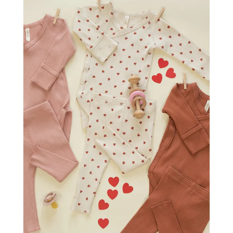 Ribbed Legging Red Hearts - Buckets and Spades