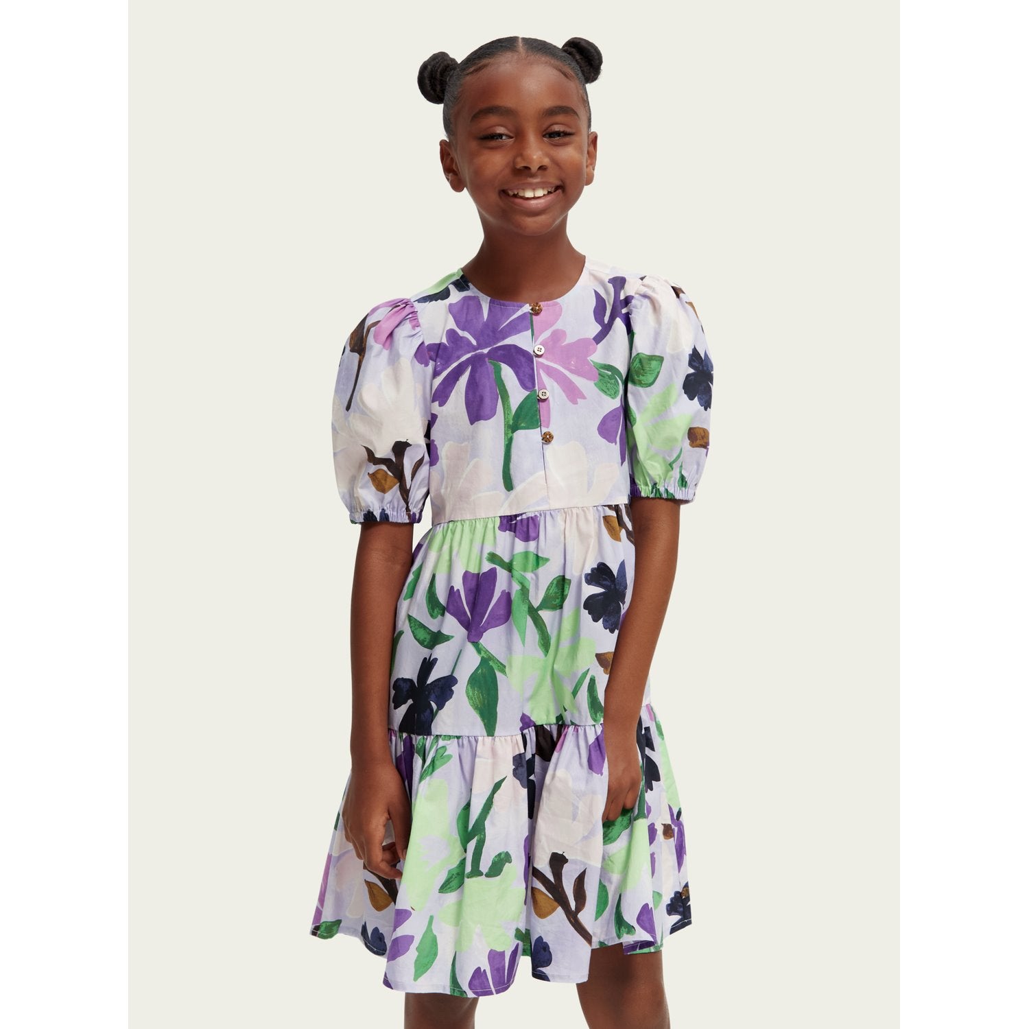 All-Over Printed Short-Sleeved Dress - Buckets and Spades